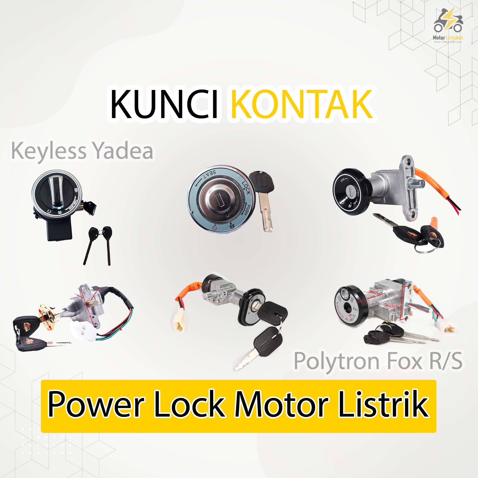 Kunci Kontak Motor Listrik Polytron Volta Uwinfly Exotic Yadea Keyless ...